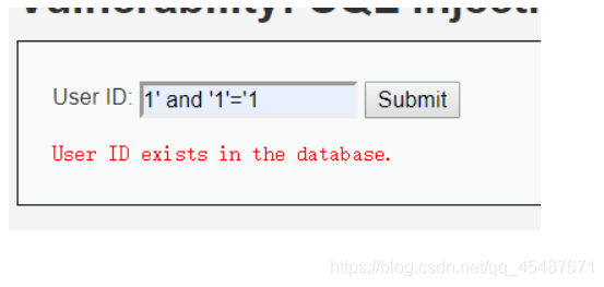 dvwa----sql盲注low级_user id exists in the database.-CSDN博客