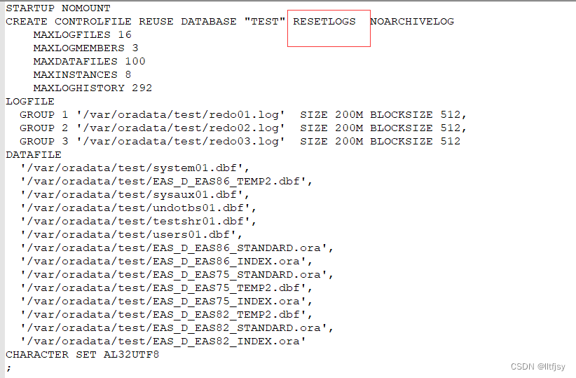oracle 重建控制文件_oracle重新生成控制文件-CSDN博客