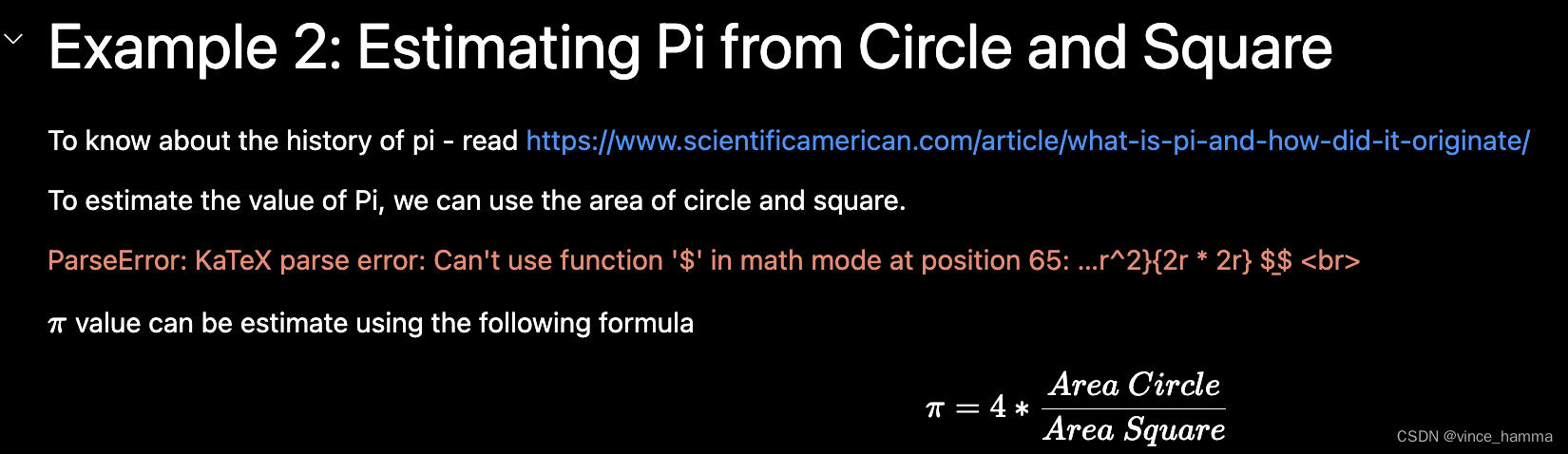 VSCode: KaTex parse error: Can‘t use function ‘$‘ in math mode at position .....$$ ＜br＞_vscode ...
