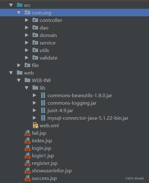 JavaWeb实现表单注册登录_建立一个login类(integer id; string username; string pas-CSDN博客