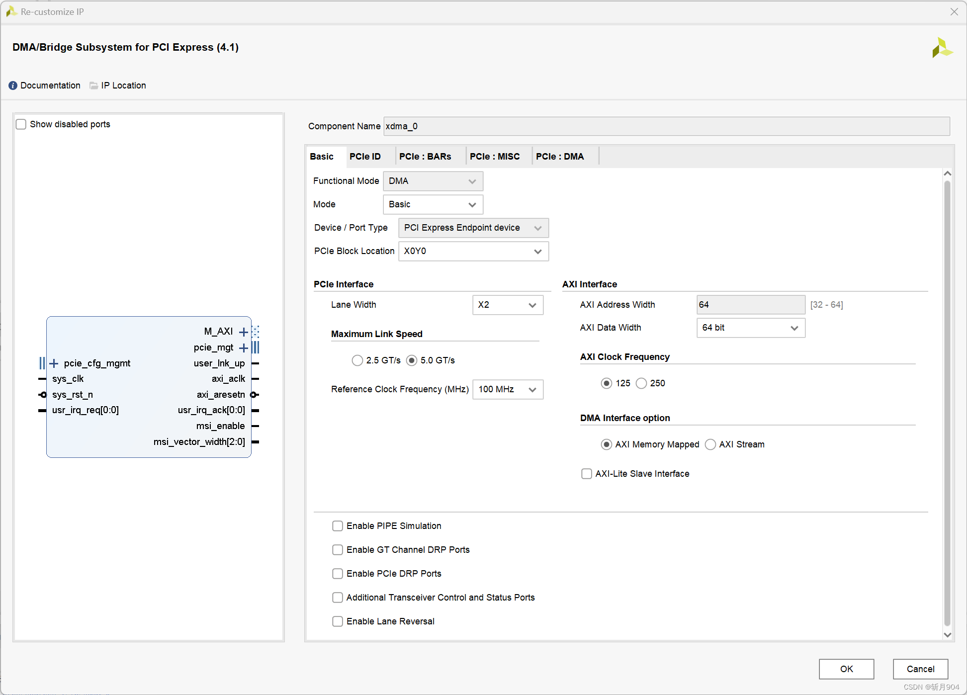 新手学习Vivado XDMA (1) - 配置详细分析-CSDN博客