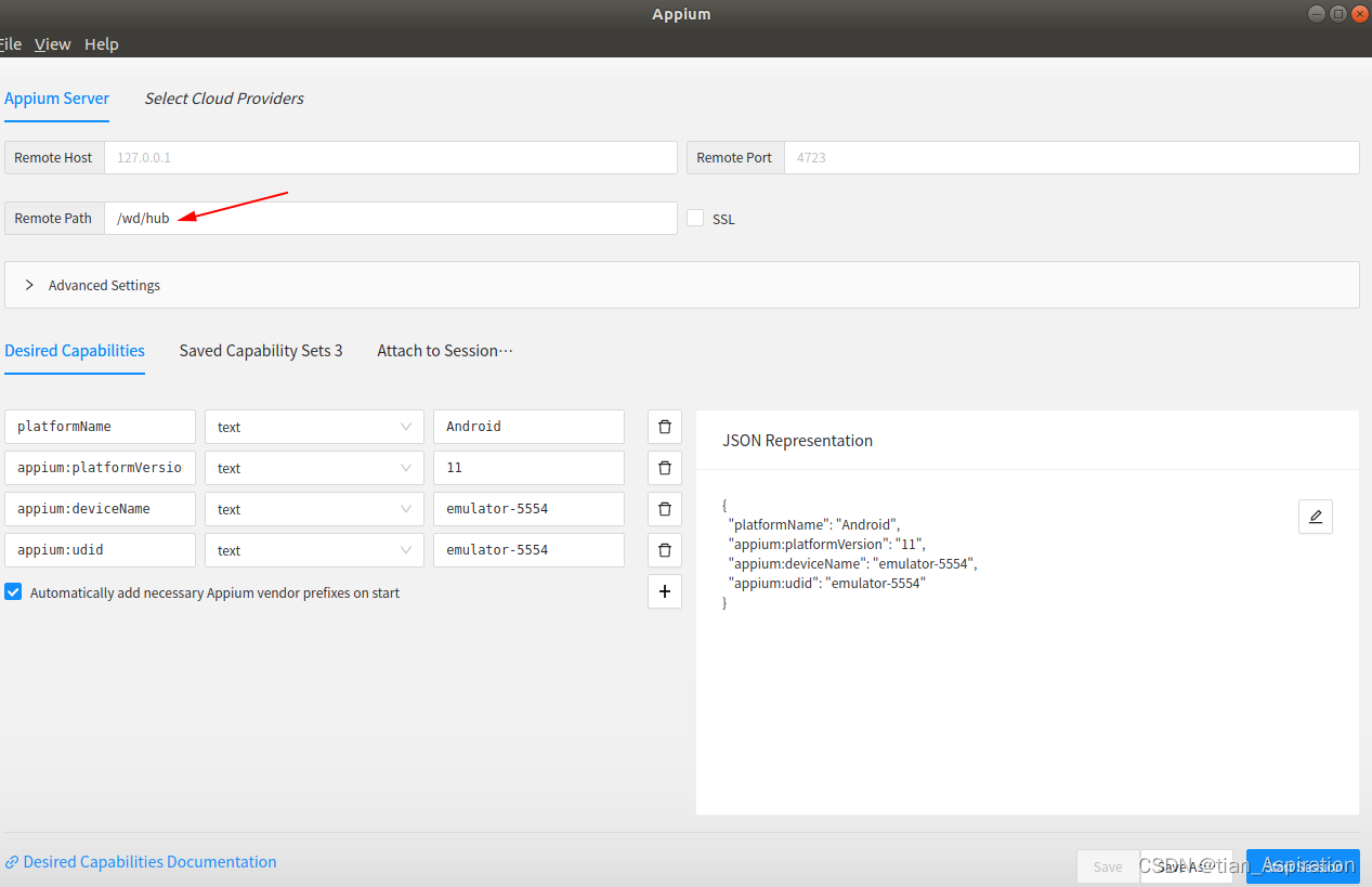 解决 Appium Inspector连接手机出现出现Error Failed to create session._failed to create session. the ...
