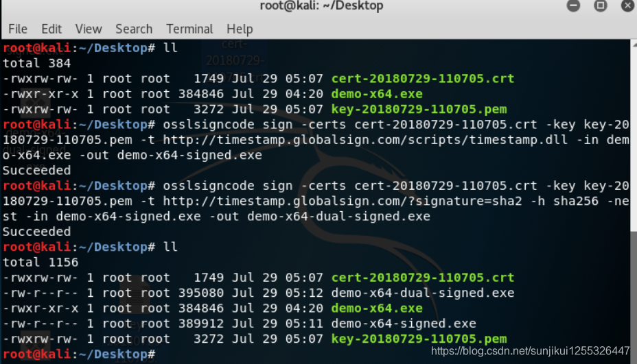 Kali 工具系列【5】kali Linux 实现数字签名(DLL,EXE等等都可以)_osslsigncode-CSDN博客