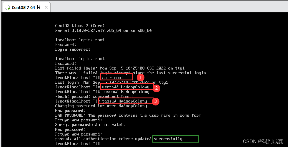 hadoop01--Hadoop伪分布式集群搭建_there was 1 failed login attempt since the last su-CSDN博客
