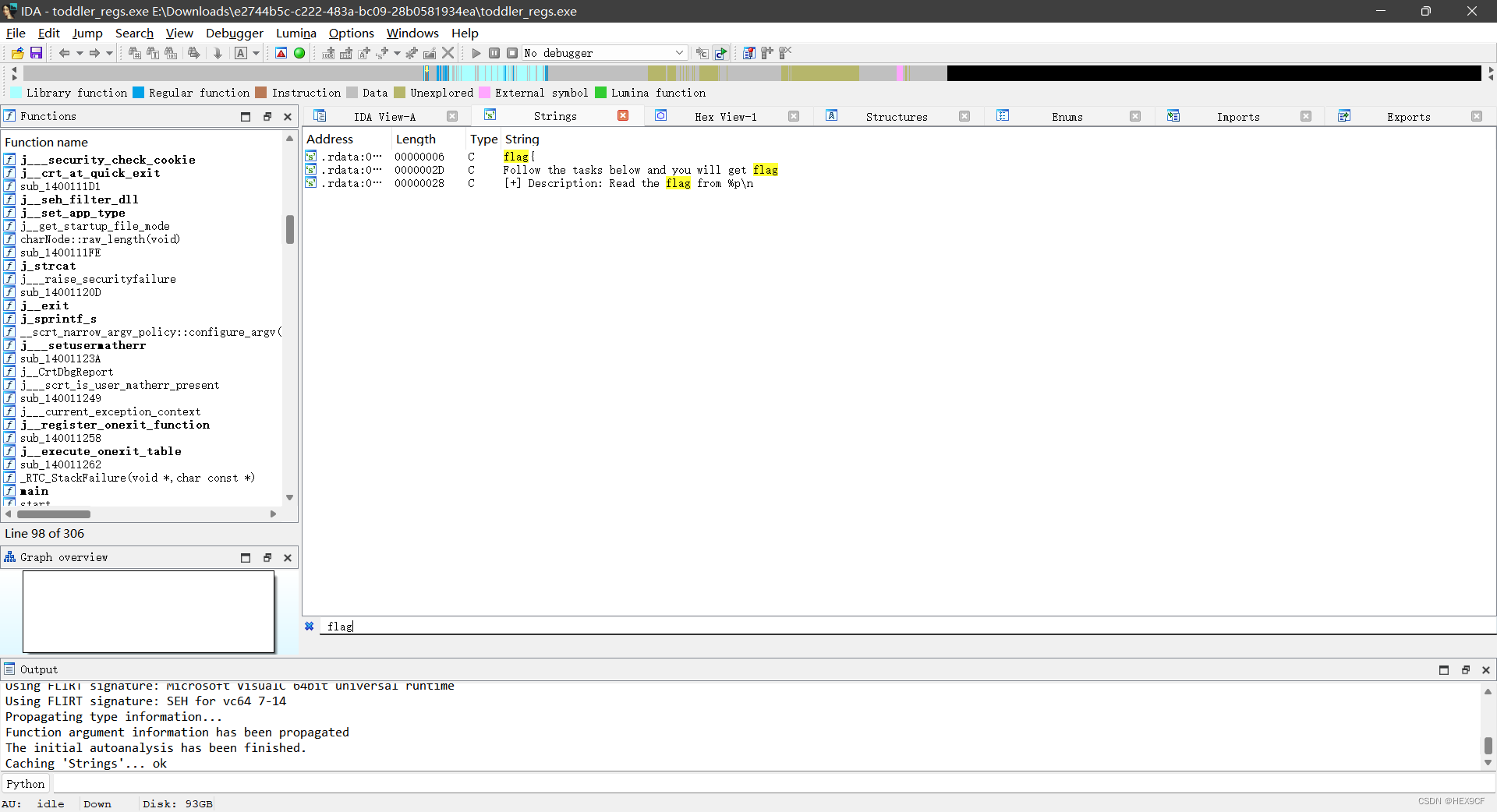 【CTF Reverse】XCTF GFSJ1095 toddler_regs Writeup（反编译+字符串搜索+地址计算）_ctf 反编译jra-CSDN博客