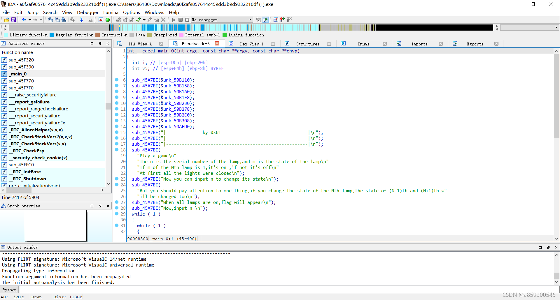 攻防世界RE第五题 game_ctf re game-CSDN博客