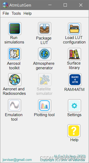 ALG(Atmospheric Look-up table Generator)大气查找表生成器下载、配置及6sV2.1生成LUT（学习笔记1）_alg look-CSDN博客