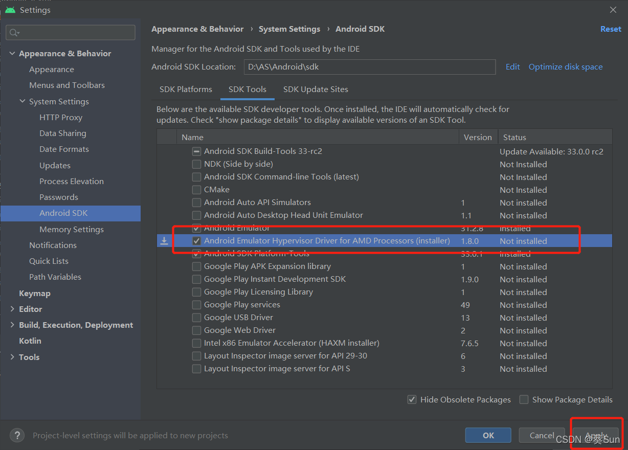 Android studio安装虚拟机的问题，解决AMD处理器无法安装虚拟机，虚拟机运行失败的问题。AMD CPU电脑安装Android Studio详细步骤以及无法成功install ...