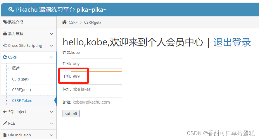 Pikachu 靶场 CSRF 通关解析_pikachu csrf通过-CSDN博客