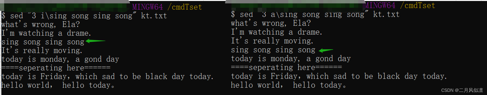 【Linux】【shell】【sed】在行前/行后插入一新行_sed 插入行-CSDN博客