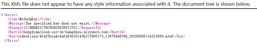 阿里云OSS m3u8格式无法播放_{"code":"nosuchkey","message":"the specified key d-CSDN博客