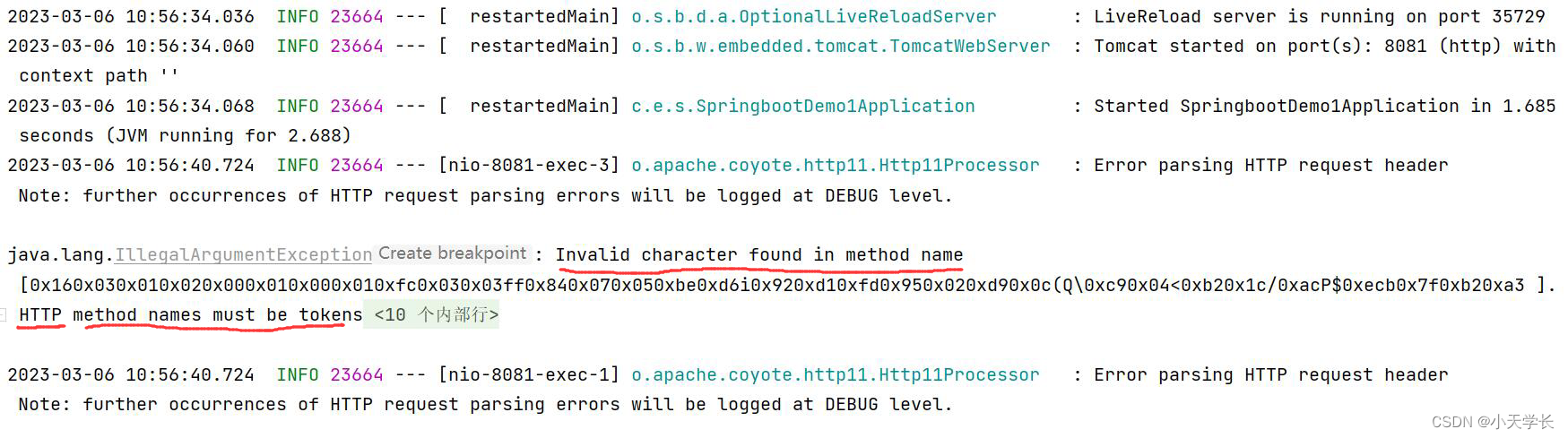 Invalid character found in method namejava.lang.IllegalArgumentException: Invalid character ...
