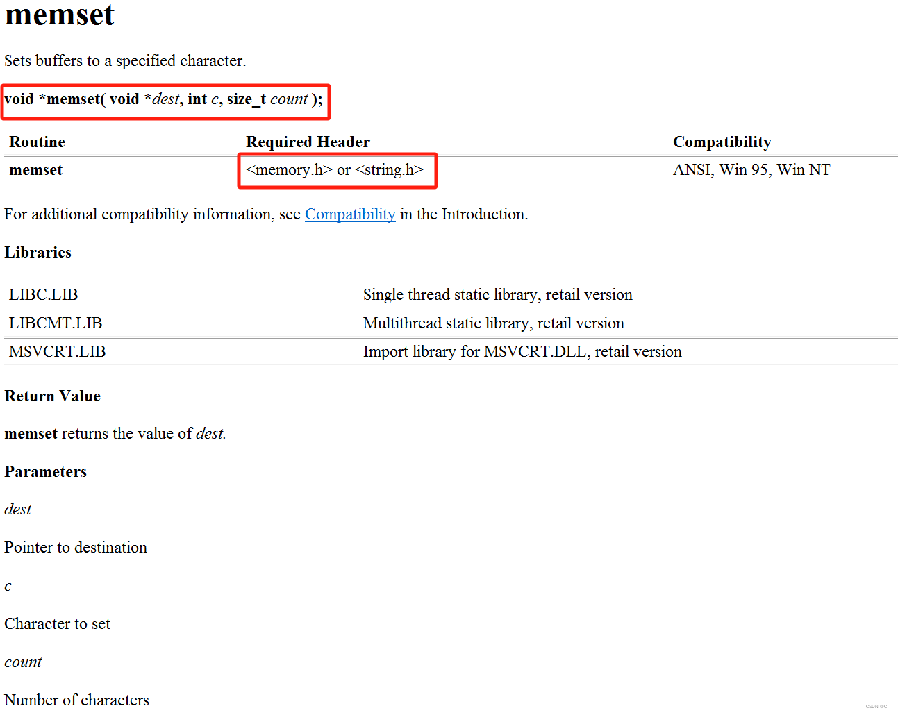 深入解析C语言内存操作函数：memcpy,memmove,memset,memcmp-CSDN博客