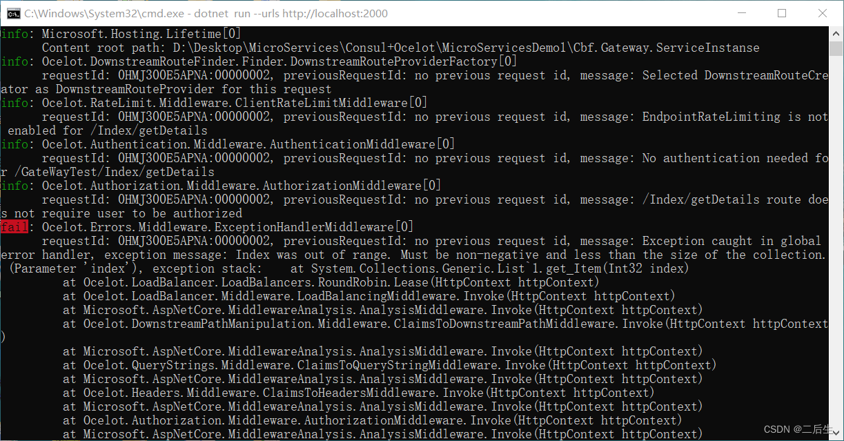 Ocelot.Authorization.Middleware.AuthorizationMiddleware[0] requestId: 0HMJ300E5APNA:00000002 ...