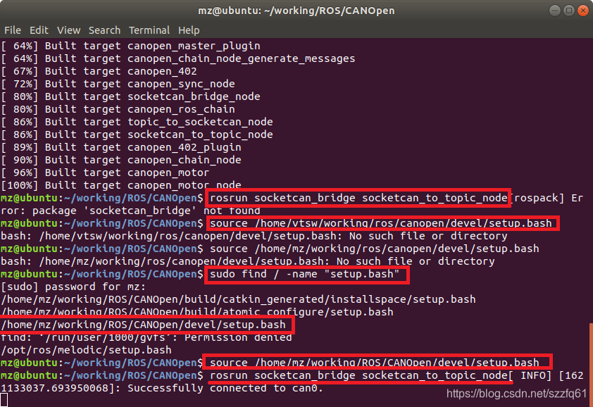 基于ROS+CANopen的SocketCAN驱动在Ubuntu下的应用说明-CSDN博客