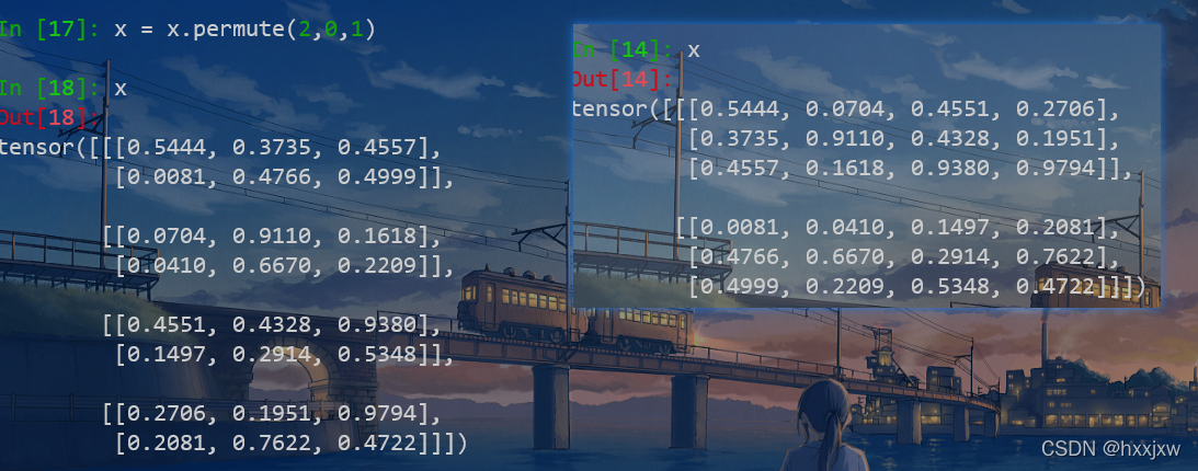 图像通道转换——tensor从[h, w, c]转为[c, h, w] (permute&transpose和view的区别)(reshape和view)_将图像数据从三维数组 (h, w ...