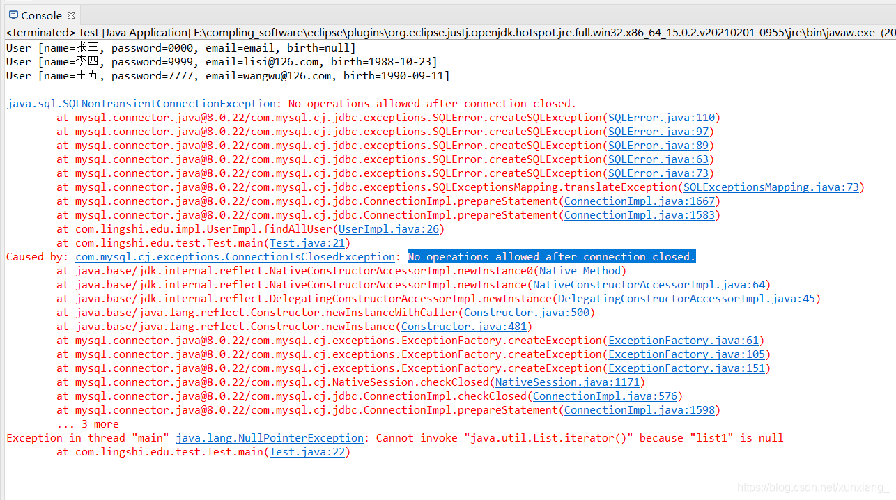 关于Java出现No operations allowed after connection closed.错误的原因和自己的理解-CSDN博客