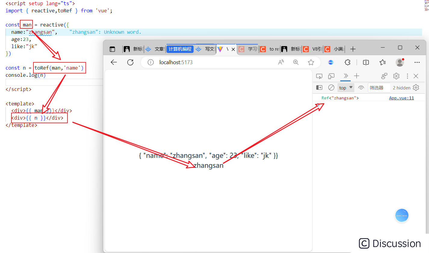 Vue toRef、toRefs、toRaw 基础使用-CSDN博客