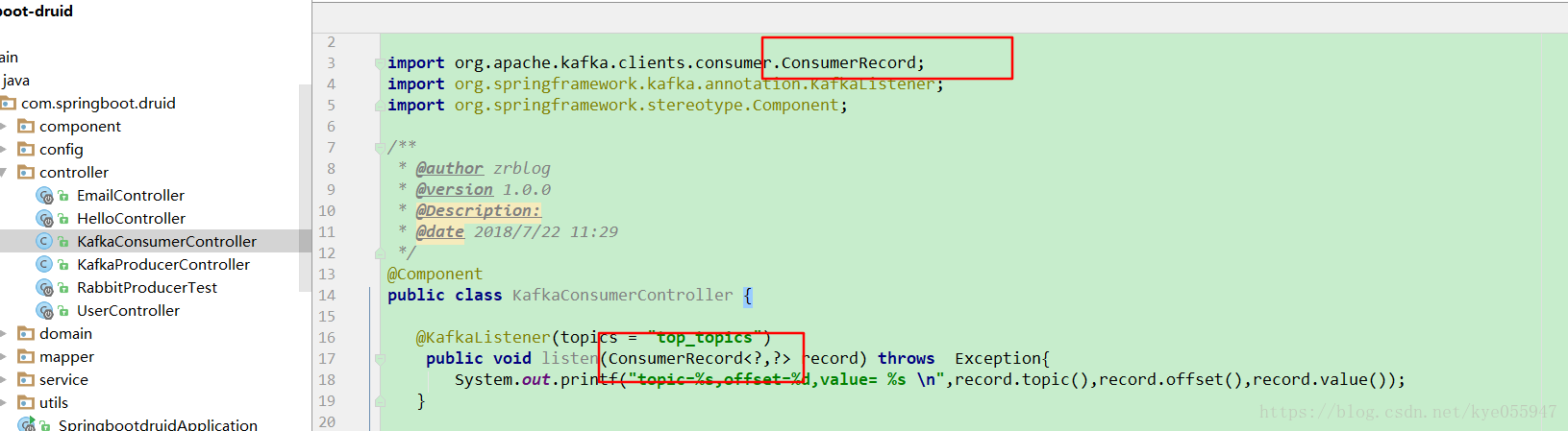 2018-07-22 Springboot集成kafka，提示Can't resolve symbol "ConsumerRecord"_cannot resolve symbol ...