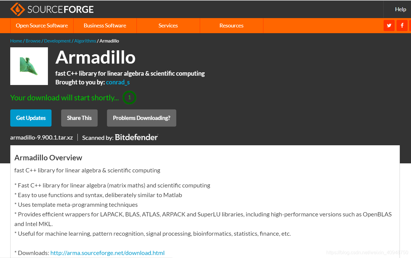 Armadillo使用介绍（九）：下载Armadillo、配置工程、运行第一个程序_Armadillo-CSDN专栏