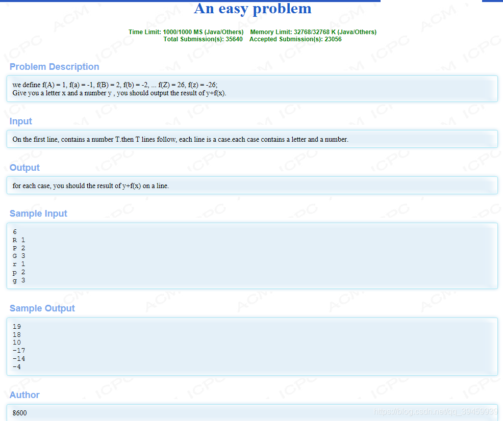 HDU ACM 2055 An easy problem_acm an easy problem-CSDN博客