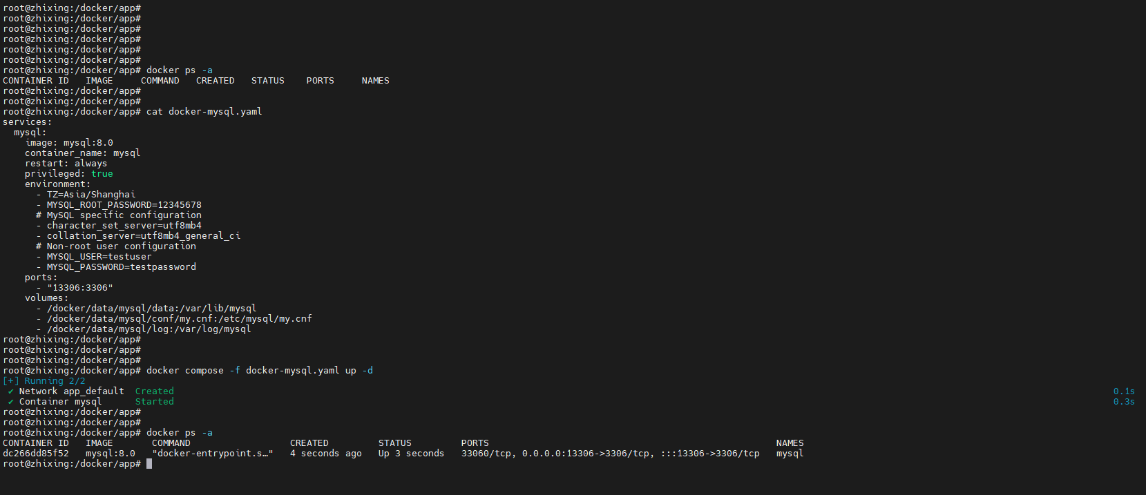 MySQL(docker 镜像版)，无法通过 docker-compose 修改密码问题_docker修改docker-compose配置mysql密码-CSDN博客