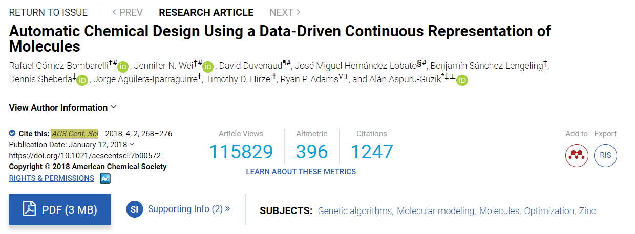 ACS Cent. Sci 2018 | 数据驱动的分子连续表征的自动化学设计_automatic chemical design using a data-driven cont-CSDN博客