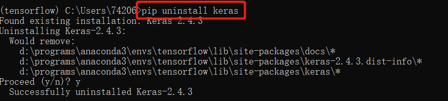 解决 ImportError: Keras requires TensorFlow 2.2 or higher. Install TensorFlow via `pip install ...