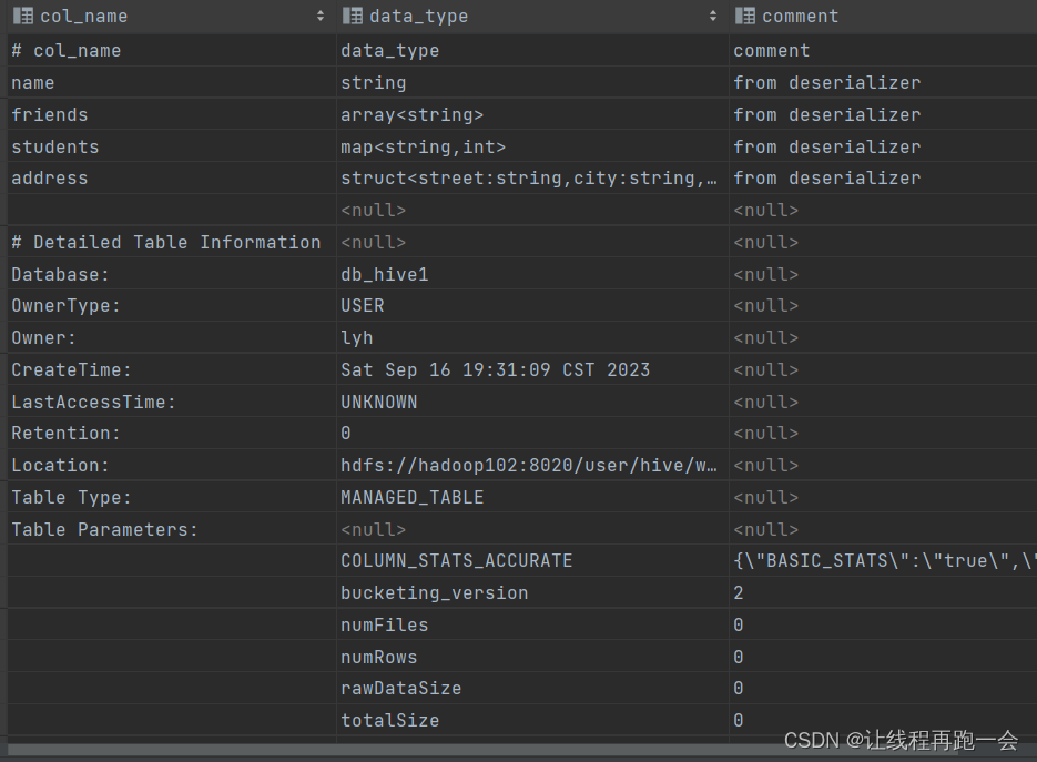 Hive【Hive（一）DDL】_describe extended teacher;-CSDN博客
