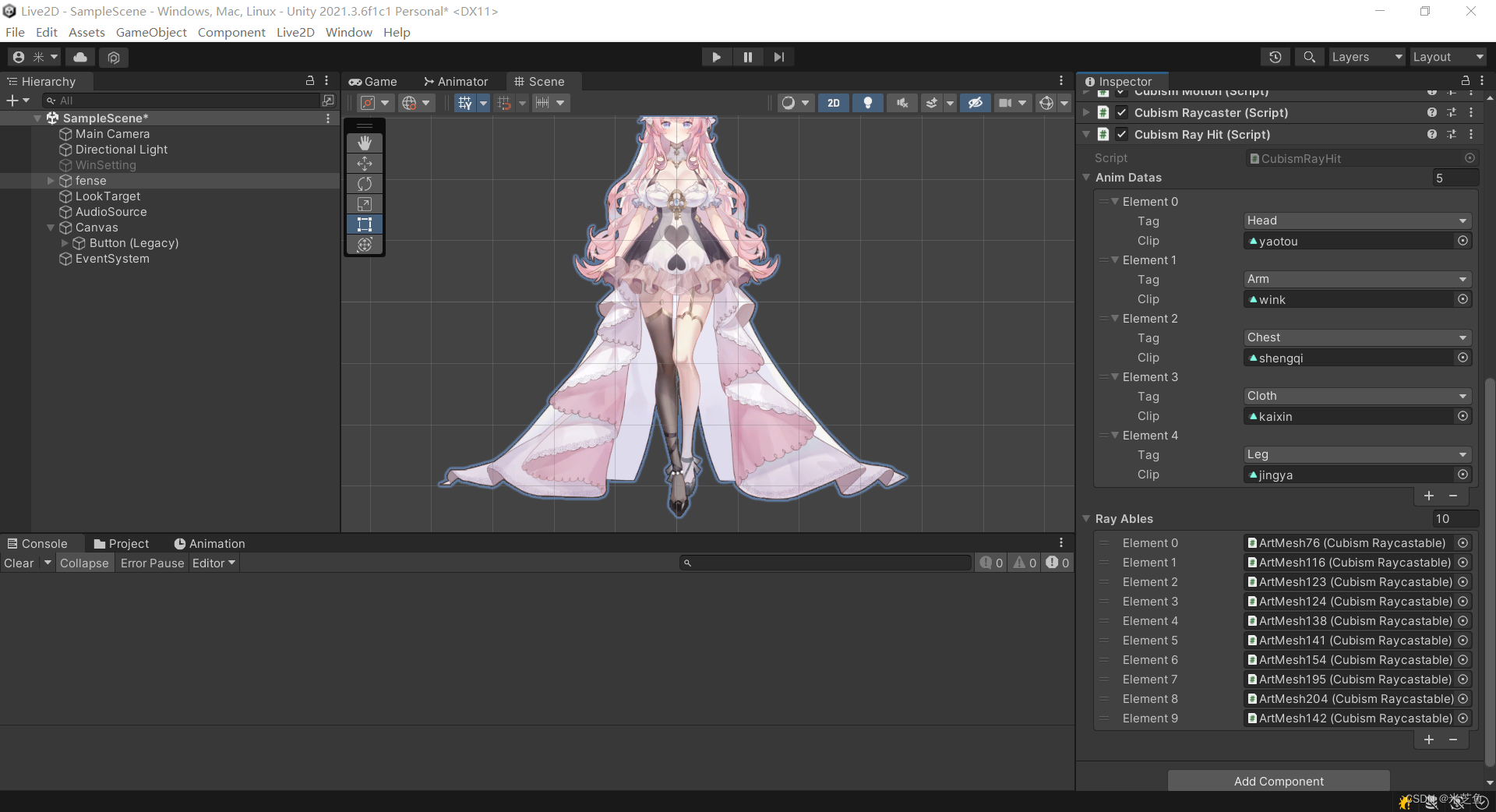 Unity制作Live2D（六）射线检测及播放对应动画_unity live2d 射线检测-CSDN博客