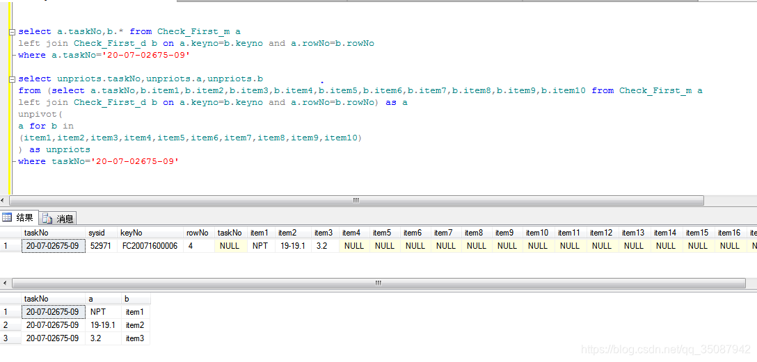 SQL 列值转为行值（unpivot）_sql列转行unpivot-CSDN博客
