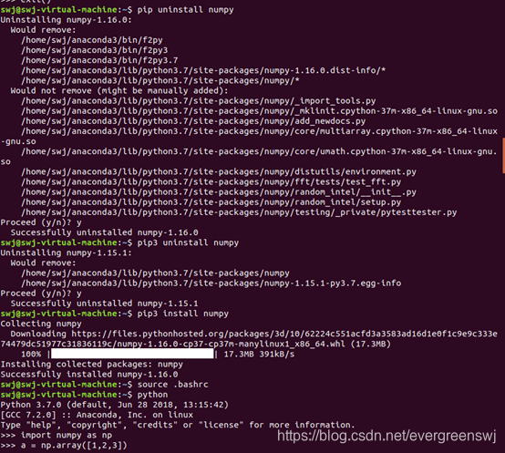 ubuntu18.04+anaconda安装opencv出现AttributeError: type object 'numpy.ndarray' has no attribute ...