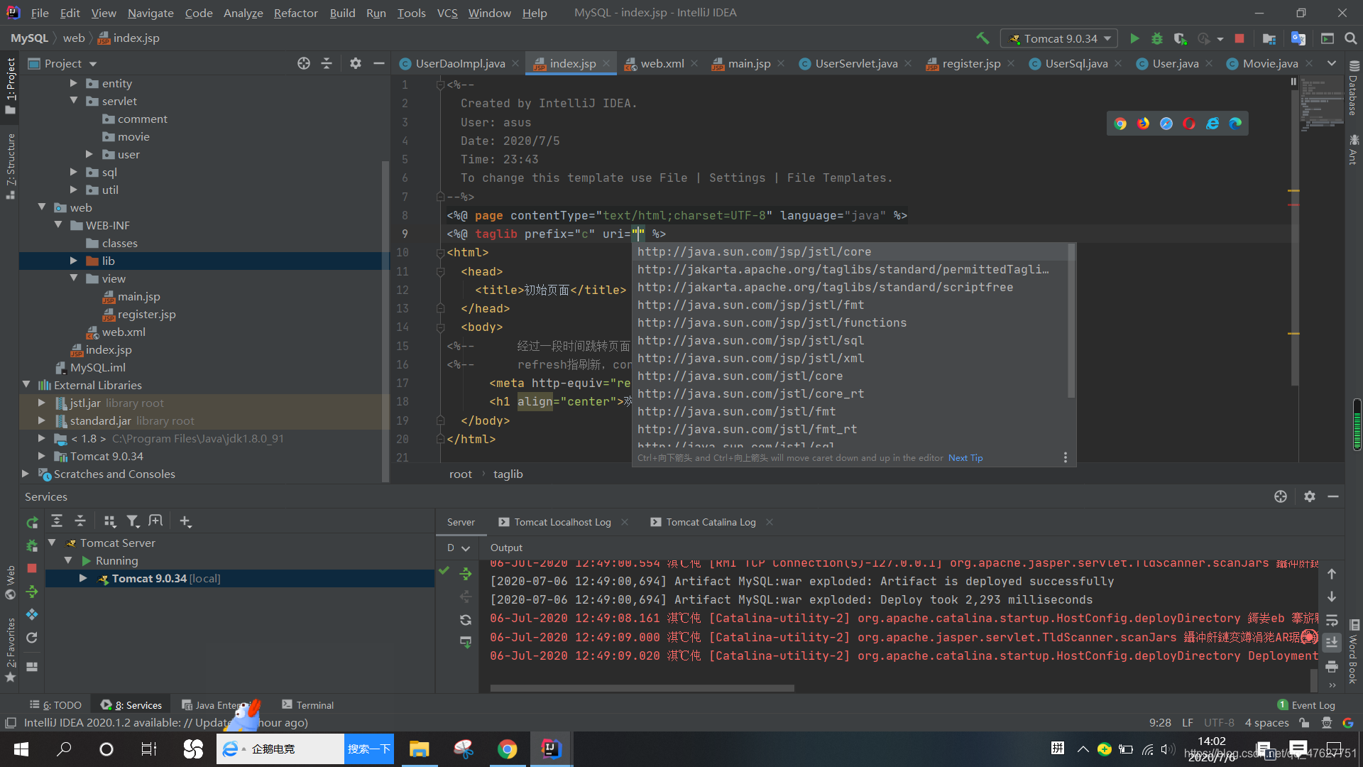 IDEA自动添加taglib中的uri地址_taglib uri 路径 在哪里配置-CSDN博客