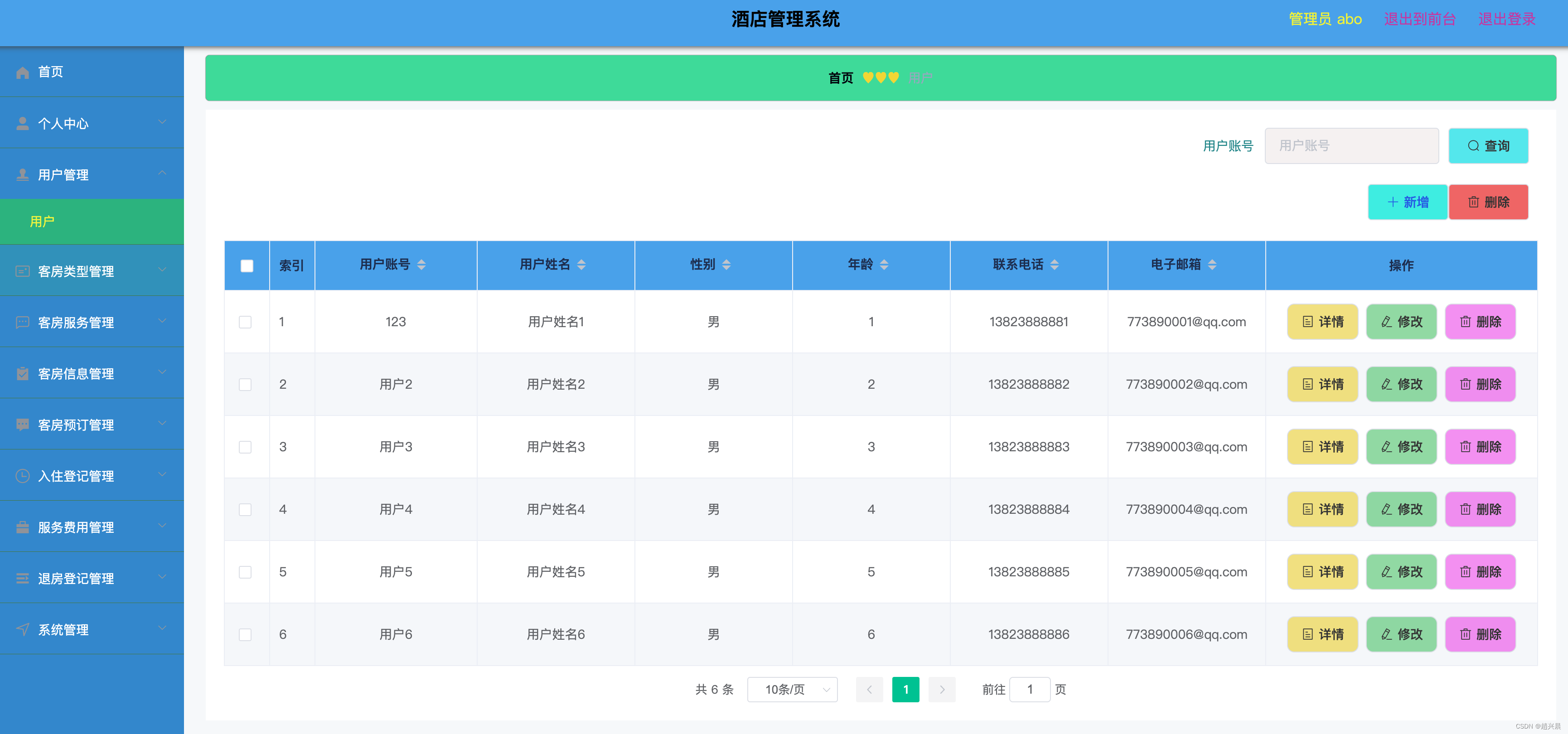 基于springboot的酒店管理系统基于springboot的源码项目 毕业用 Csdn专栏