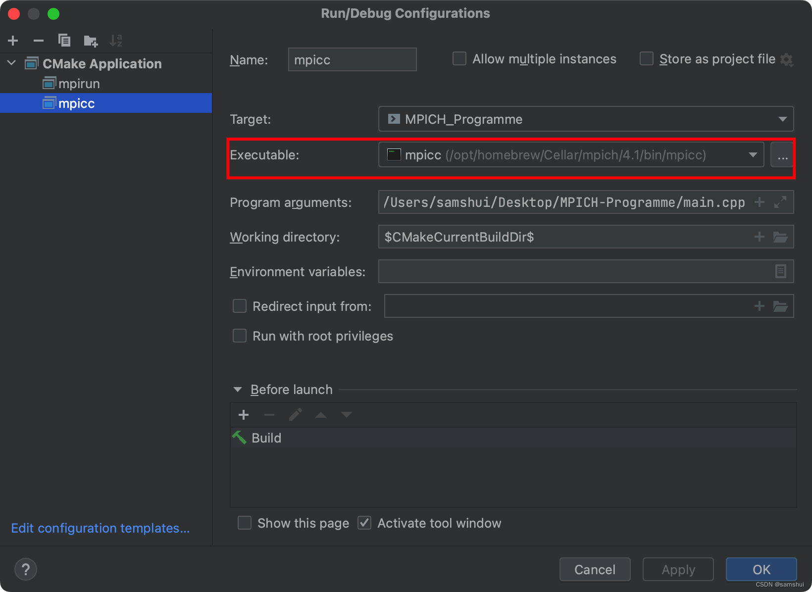 Macos｜MPICH安装与第一个mpi-Cpp程序运行（clion配置）_mac 安装mpich-CSDN博客
