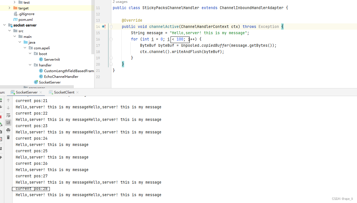 基于LengthFieldBasedFrameDecoder手写一个简单的编码器解决tcp粘包拆包问题（Netty）_lengthfieldbasedframedecoder实战-CSDN博客
