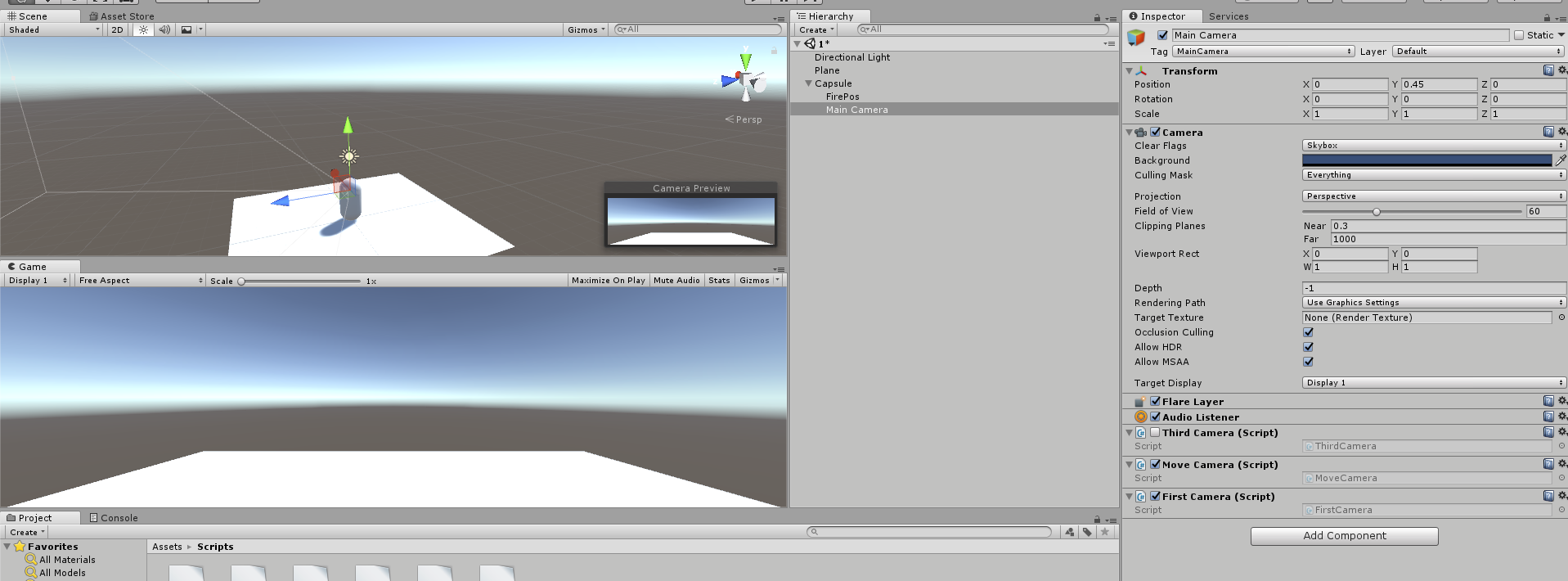 Unity2017超基础入门（3）第一人称视角实现，跳跃_untiy场景中摄像机的跳跃怎么弄-CSDN博客