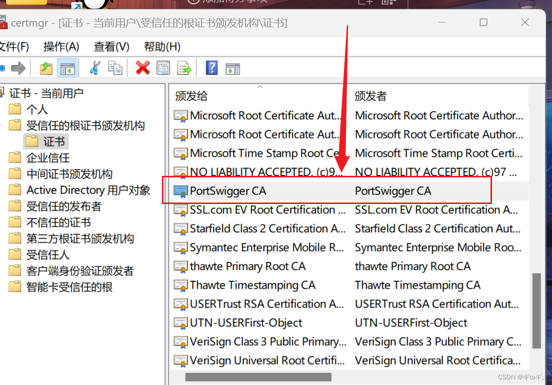 Burpsuite Ca证书导入浏览器、导入本地bp导入证书 Csdn博客 