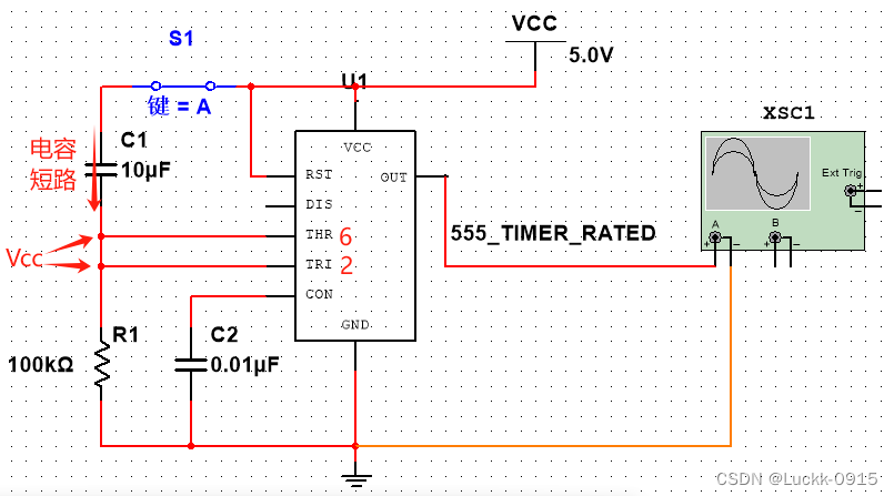 【Multisim】NE555电路上电延时仿真_multisim ne555-CSDN博客
