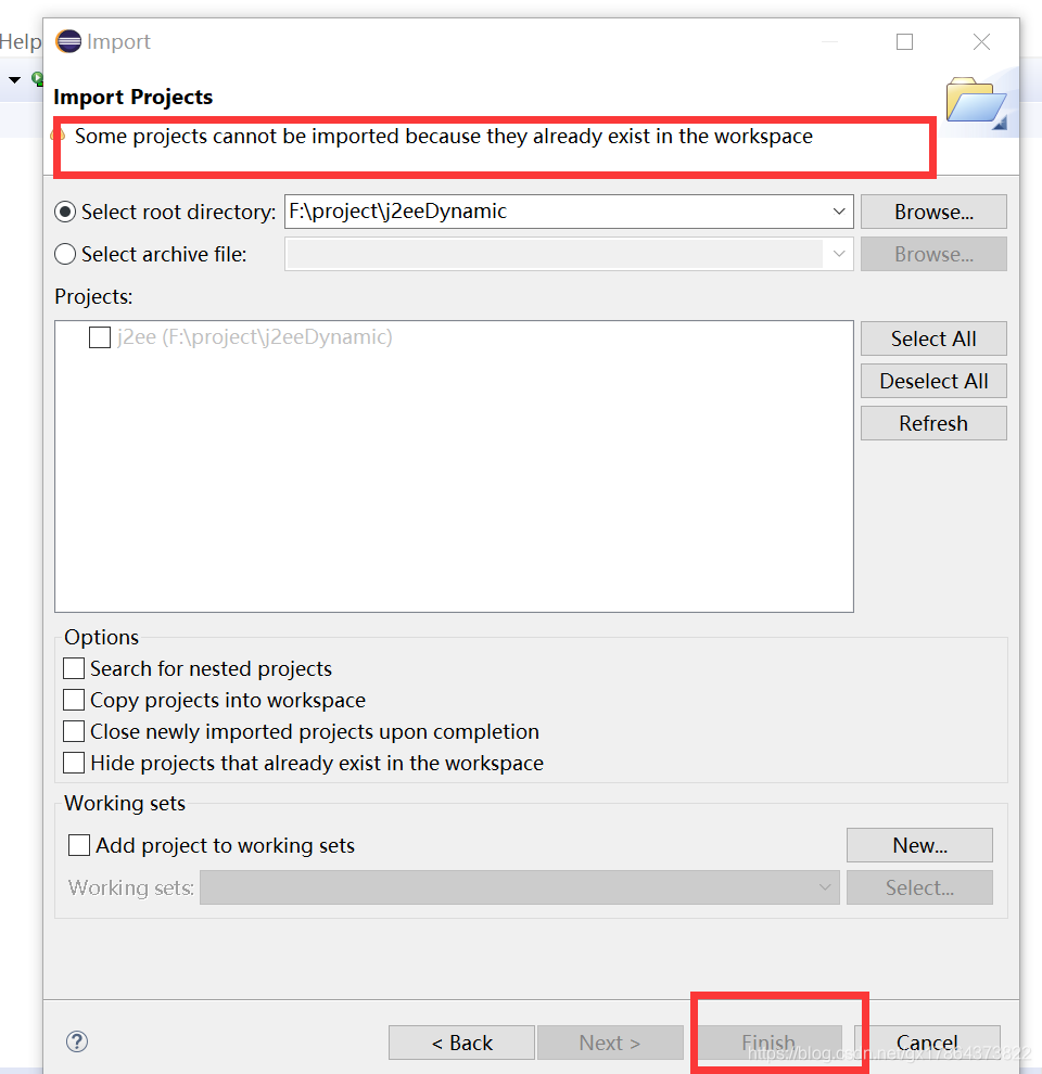 Eclipse导入工程报错Some projects cannot be imported because they already exist in the workspace 从而无法 ...