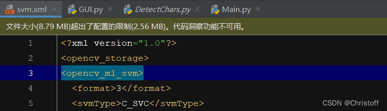 error: (-212:Parsing error) Missing or invalid SVM type in function ‘cv::ml::SVMImpl::read ...