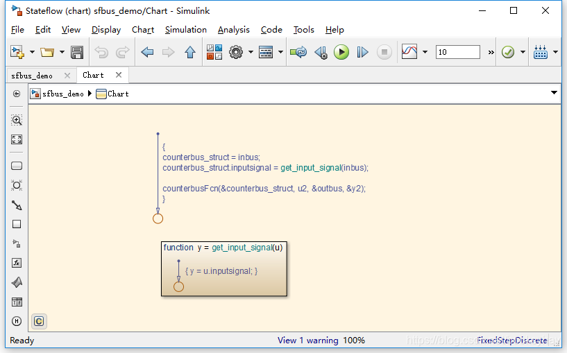 simulink仿真demo临摹笔记之在stateflow中使用总线（结构体）&集成自定义代码_stateflow chart 总线数组-CSDN博客