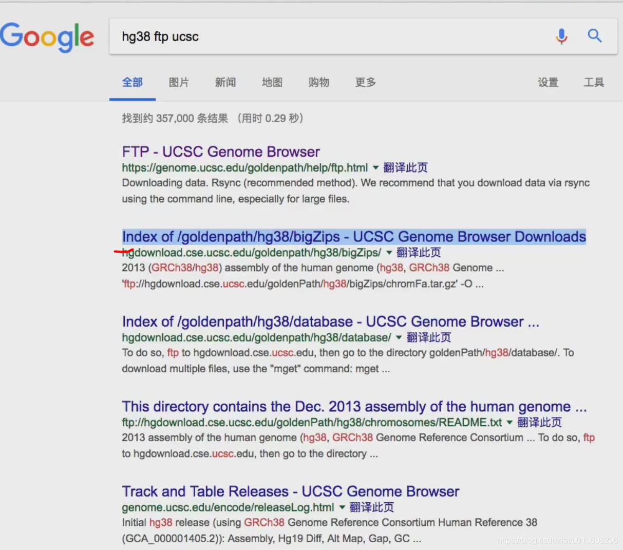 UCSC hg38基因组文件下载-CSDN博客