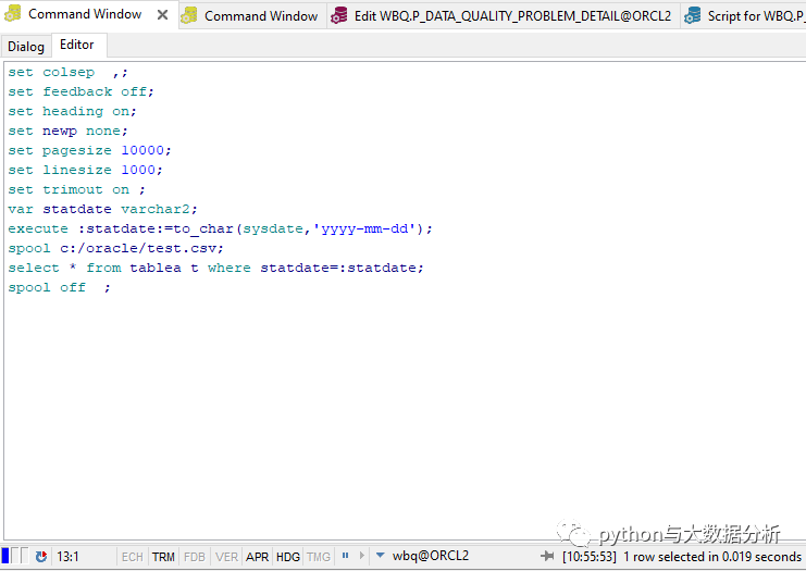 关于Oracle导出到csv文件的脚本-spool方法-CSDN博客