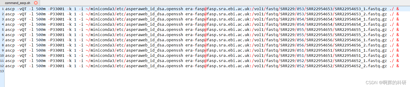 Linux系统上安装aspera并用其批量高速下载转录组数据_aspera安装-CSDN博客