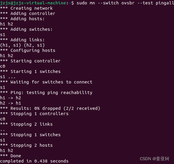 Mininet+Ryu安装教程_ubuntu安装mininet和ryu最新csdn-CSDN博客