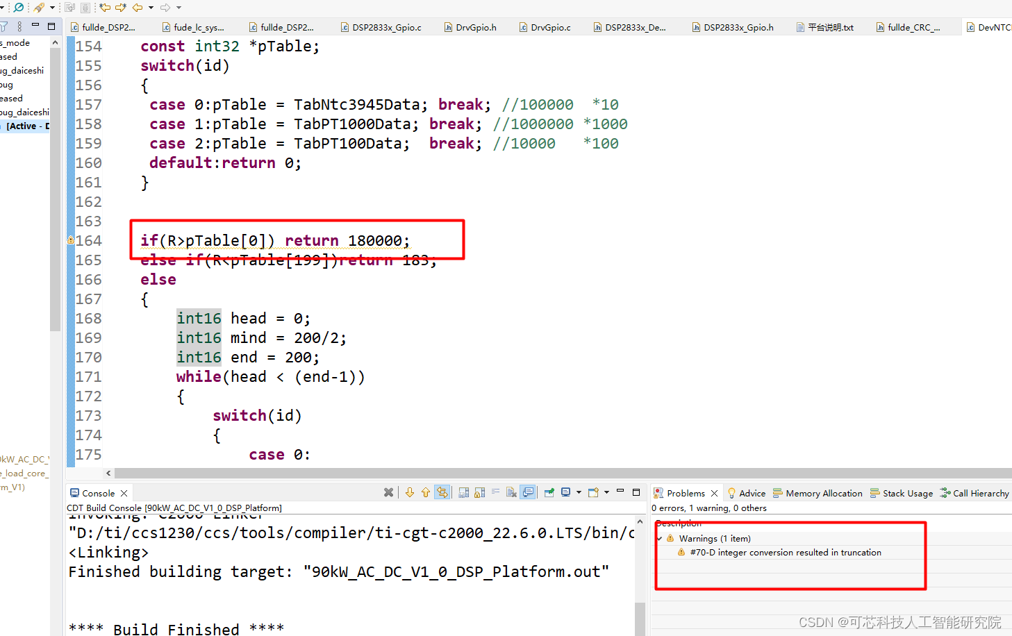 DSP28335开发教程--CCS问题02：Tnteger conversion resulted in truncation_integer conversion resulted in ...