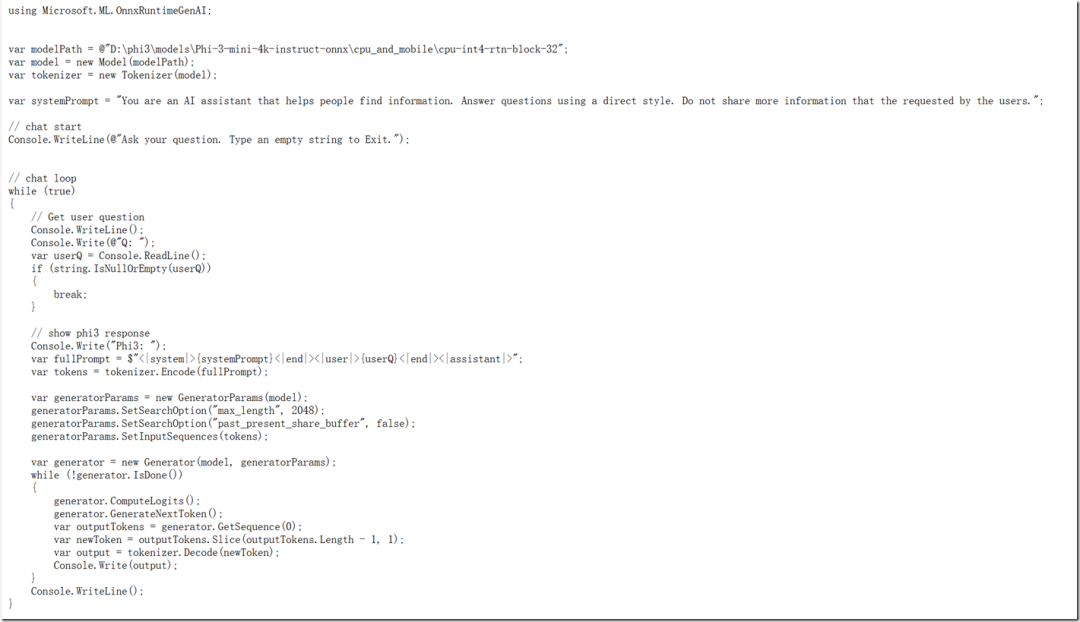 使用 C# 和 ONNX 來玩转Phi-3 SLM_c# phi3-CSDN博客