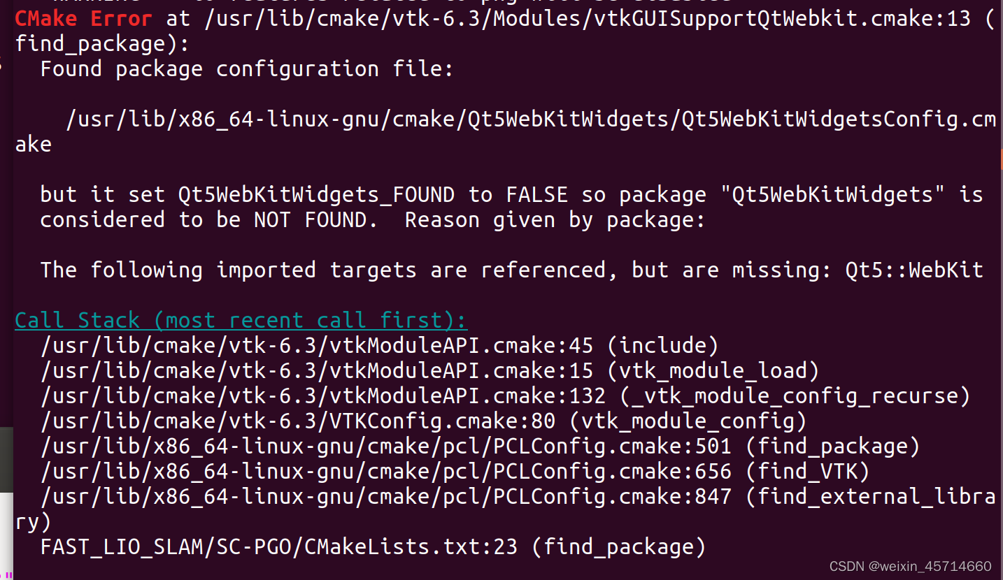 [BUG| catkin_make时出现“Qt5WebKitWidgets“错误 ]-CSDN博客