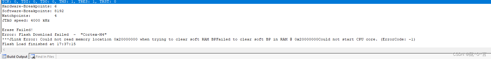 Could not read memory location 0x20000000 when trying to clear soft RAM BPFailed to clear soft ...